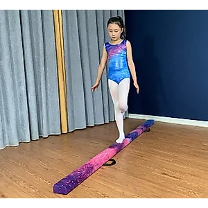FC FUNCHEER 8FT Folding Balance Beam -Gymnastics Floor Beam - Gymnastics Equipment- Anti-Slip Bottom - Suede Cover - Carry Bag for Kids/Adults Home & Gym Center