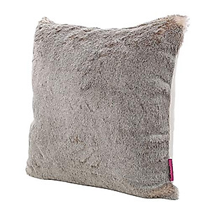 GDF Studio Ellison Faux Fur Throw Pillow, Light Brown