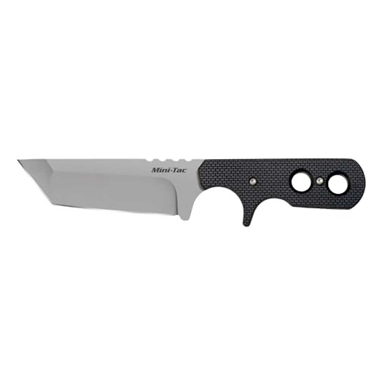 Cold Steel Mini Tac Tanto 3.75" AUS8A Razor-Sharp Plain Blade 3" Griv-Ex Handle Tactical Fixed Blade Neck Knife w/Secure-Ex Sheath