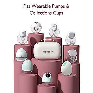 Momcozy Breast Pump Bag for Hands-Free Wearable Breast Pumps, Hard Shell Case with Removable Tray, Watertight Breast Pump Storage Bag for Pumping Bag, Diaper Bag, or Handbag（Holds 2 Pumps）