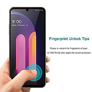 Orzero (3 Pack) Compatible for LG V60 ThinQ Tempered Glass Screen Protector, 9 Hardness HD Anti-Scratch (Lifetime Replacement)