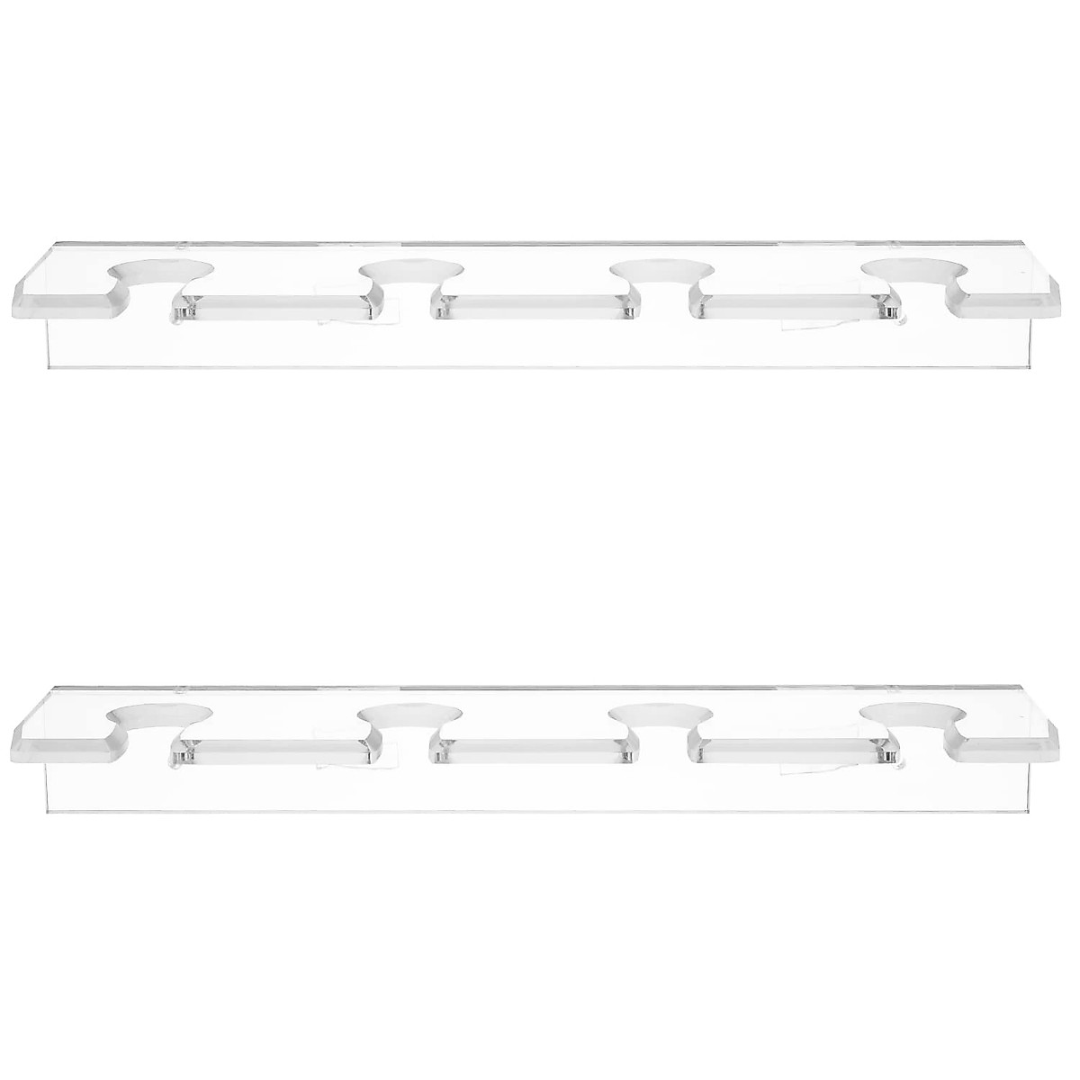 MyGift Wall Mounted Modern Clear Premium Acrylic Wine Glass Holder Stemware Hanging Rack, Set of 2