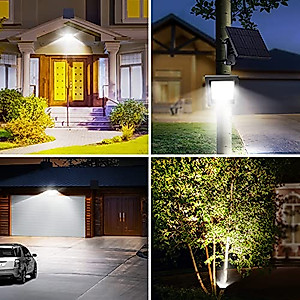 Solar Lights Outdoor Solar Flood Lights IP65 Waterproof Dusk to Dawn Lights Auto On/Off Bright White Solar Security Lights with 16.4Ft Cable for Front Door Barn Garden Garage Pathway Yard Patio Pool