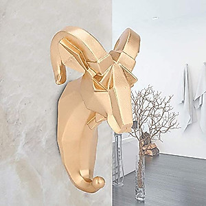 Fdit Resin Wall Hooks Coat Robe Clothes Bath Wall Hooks Animal Shape Coat Hat Keys Hanger(Goat)