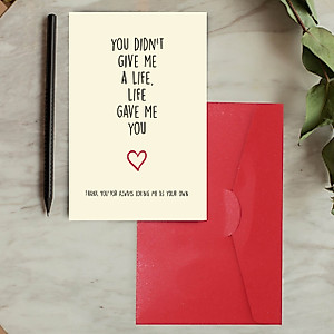 Cheerin Greeting Card with Envelope - Sweetest Day Card for Parents - Appreciation Card for Mom Dad - Thank You Card for Stepmom and Stepdad