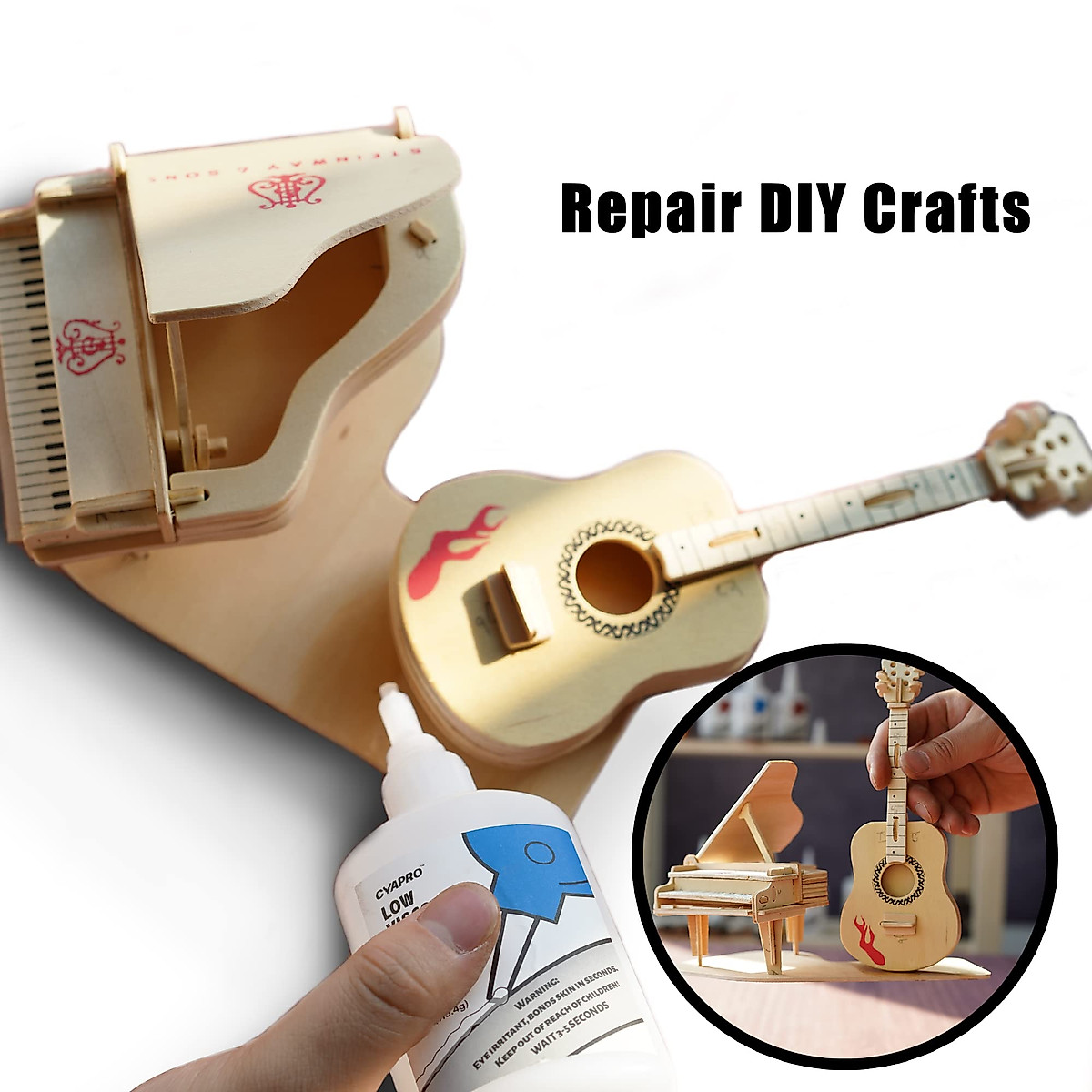 Professional Grade CA Super Glue by CYAPRO, Fast Curing Adhesive 2 oz, Low Viscosity, Thin Cyanoacrylate Adhesive for Woodworking, Hobby, Plastic, Ceramic & Metal, transparent