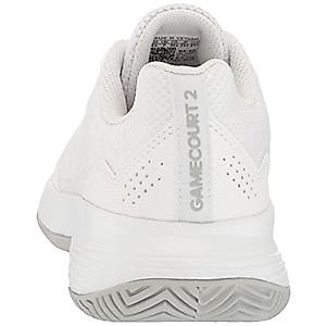 adidas womens Gamecourt 2 Tennis Shoe, White/White/Grey, 7.5 US