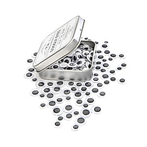 Stellar Factory Googly Eyes: Emergency Use Adhesive Eyeballs in Giftable Steel Tin - 150 pcs, 3 Sizes
