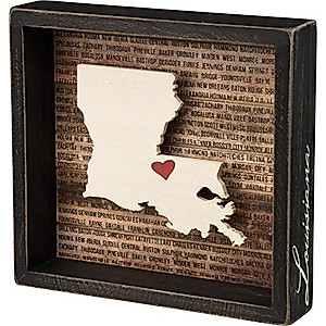 Primitives by Kathy 28233 Louisiana Wanderlust Box Sign, 8.5" x 8"