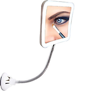 SunplusTrade Makeup Mirror with LED Lights and Magnification, Portable Cordless Design for Home and Travel with Flexible Gooseneck to Adjust to Any Position Easily