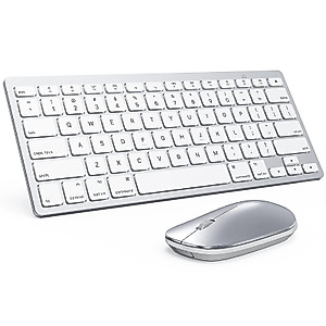 Bluetooth Keyboard and Mouse for Mac, OMOTON Ultra-Slim Keyboard and Mouse Combo, Wireless Keyboard and Mouse for MacOS, MacBook Pro/Air, iMac, Mac Mini, Laptop and PC (Silver)