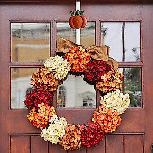 WKHOMEDECO 2 Pack Pumpkin Witch Wreath Hangers for Front Door,Fall Decoration Metal Over The Door Wreath Hanger Ornament,Door Wreath Hanger…