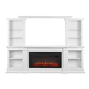 Monte Vista 108" Landscape Electric Fireplace TV Stand in White by Real Flame