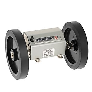 Length Counter, 1 Pack 5 Digits 0-9999.9 Mechanical Length Counter Max Speed 350RPM Grey Reset with Rolling Wheel for Record of Weaving, Plastic Film, Leather, etc