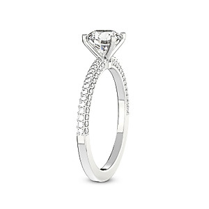 FRIENDLY DIAMONDS 2 Carat IGI Certified Oval Shape Lab Grown Diamond Ring | 14K Or 18K White, Yellow Or Rose Gold | Grace Micro Pave Eternity Diamond Ring | FG-VS1-VS2 Quality