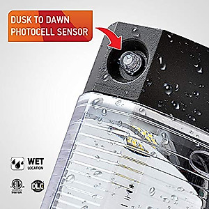 OSTWIN LED Wall Pack Outdoor Light with Photocell 18W 2256Lm 100-277V 5000K Daylight - Dusk Till Dawn Wall Pack - Outdoor Security Light - DLC & ETL Listed - 100W MH/HPS Replacement - 2 Pack