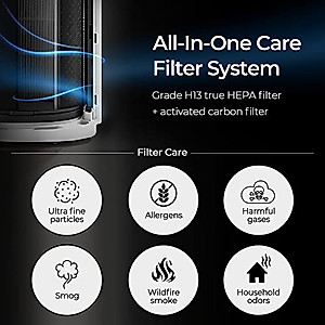 SK magic air purifier 267C | Height 25.6 in. | Up to 1,042 sq. ft | 99.97% H13 True HEPA Filter for Ultra-fine Dust, Pet Allergies, Pollen, Smoke, Odor | Silent 20.7dB | Washable AP
