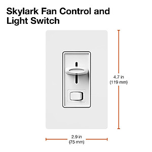 Lutron Electronics SFSQ-LF-WH Skylark Fan Control, White