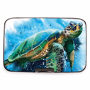 Fig Design Group Armored Wallet RFID Secure Data Theft Protection Credit Card Case (Sea Turtle)