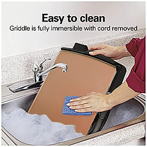 Hamilton Beach 38518R Durathon Ceramic Griddle, 200 sq. in, Black