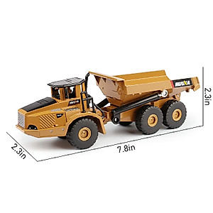 1/50 Scale Diecast Articulated Dump Truck, Metal Engineering Vehicle Construction Models Toys for Kids (Articulated Dump Truck)