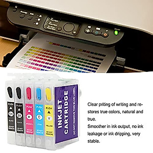 Fafeicy Ink Cartridge, 5 Colors Printing Accessory Desktop Photo Printers T1151 T1151 T1032 T1033 T1034 for