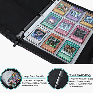 Card Binder for Yugioh Cards - 720 Pockets Trading Card Binder with 40 Removable Sleeves, 9 Pocket Card Holder Album Compatible with Yu-Gi-Oh Cards (DM）