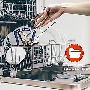 Air Fryer Skewer Stand Rack Compatible with Ninja Foodi Air Fryer DZ201, DZ401, Stainless Steel Skewers Rack Holder with Silicone Mat for 8 Qt Air Fryer Accessories, Skewer Accessory for Kabobs