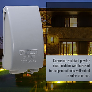 Hubbell-Bell MX4280S 1-Gang Extra Duty Expandable In-Use Cover, Weatherproof Metal Low Profile 8-in-1, 3.5 in. Deep, Vertical, Gray