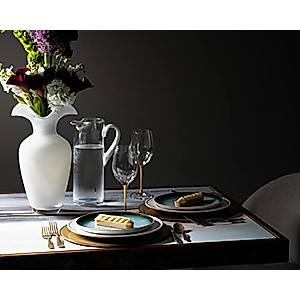 Barski Goblet - Red Wine Glass - Crystal Glass - Water Glass - Shiny Gold Stem - Stemmed Glasses - Set of 6 Goblets - 18 oz Made in Europe