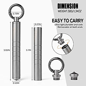 TISUR Titanium Portable Toothpick Holder Box, Pocket Waterproof Case Toothpicks Container with Keychain for Outdoor Picnic and Camping