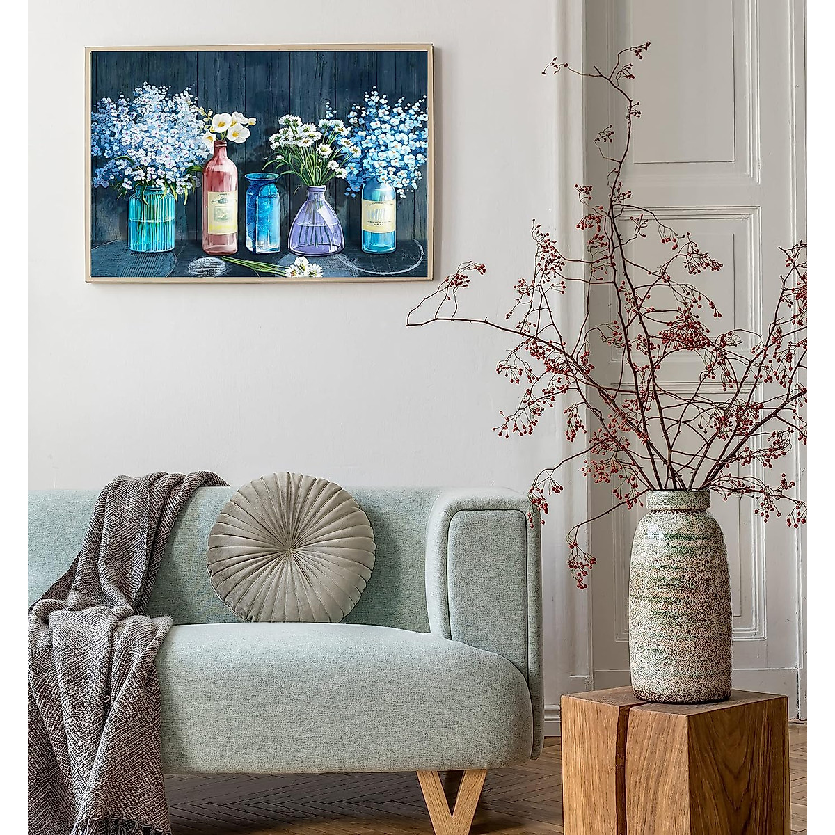 SOTYIOO Diamond Painting Kits for Adults. Flowers Diamond Art Full Drill Round Gem Art 5D Diamond Dots Suitable Home Wall Decor 12x16inch