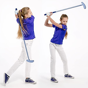 Wassteel Kids Golf Clubs-6063 Aluminum Alloy Golf Putter for Kids Left Handed Golf Set, Indoor/Outdoor Two - Mini Golf Putters Golf Gifts for 5~9 Year Old Boys Girls & 5 Plastic Golf Balls-Silver&Blue
