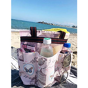 ROMYtendency Shower Caddy Tote Bag - Toiletry Mesh Storage with Shower ball set