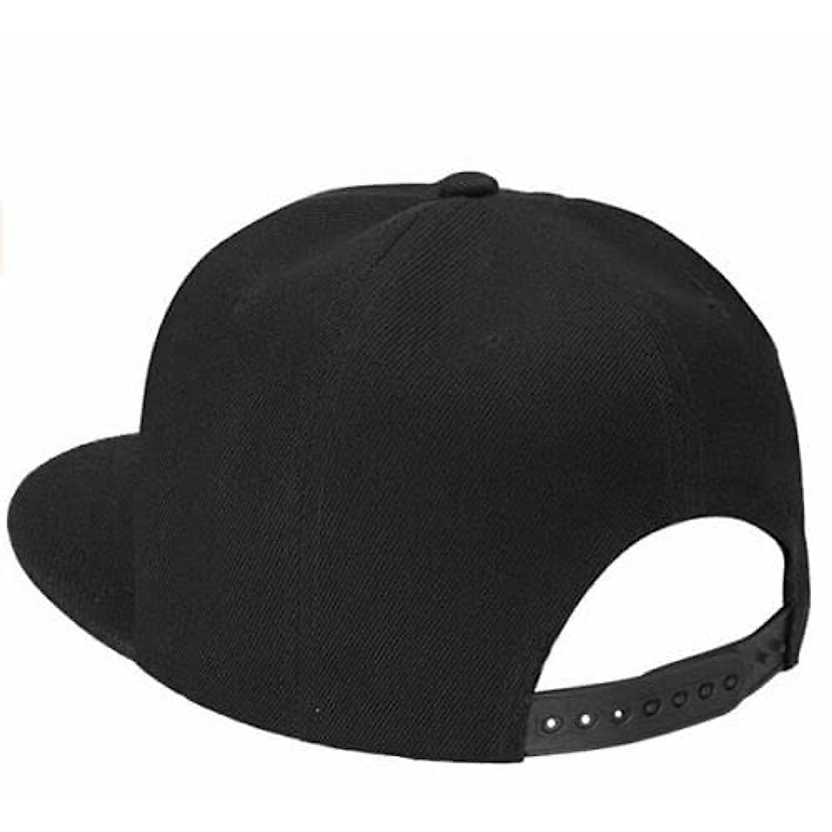 Snapback Adjustable Men's & Women Solid Plain Flat Brim Hat Baseball Cap Hip Hop Style (Black), One Size-Medium