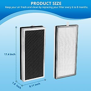 40 Replacement Filter H13 HEPA 40 Filter - Compatible with 40 3-in-1 Filters Contains High-Efficiency Activated Carbon Filter, 2 Pack 40 Filter