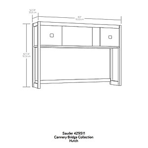 Sauder Cannery Bridge Desktop Hutch with Doors in Sindoori Mango, Sindoori Mango Finish