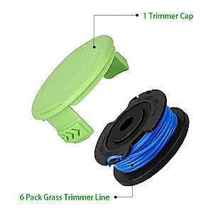 29252 29092 String Trimmer Replacement Spool 16ft 0.065" for Greenworks 21332 21342 2100302 24Volt 40V 80V Cordless Trimmer, 7-Pack (6-Line Spool + 1 Cap)