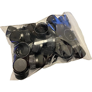 12PK Black Tamper EVIDENT Screw CAPS 28/400 Plastic TE Screw Top Caps for PET Bottles Flasks Boston Round and Wine Bottles to fit Most 28mm CT (Continuous Thread)