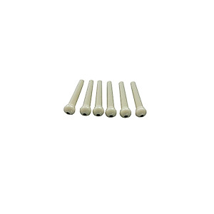 Metallor Acoustic Guitar Bridge Pins String Peg Guitar Parts Replacement Pack of 6 Pieces White with Black Dot.