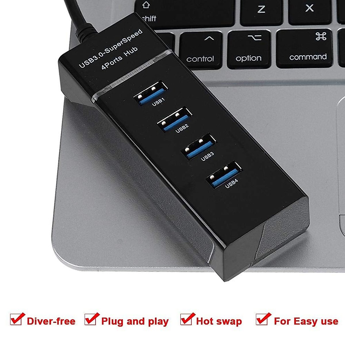 Ciglow 4 Port Hub,Portable USB 3.0 Adapter Splitter,5Gbps Data Transfer,Plug and Play,Data Hub for MacBook,PS4,Xbox One,Tablet,Etc.