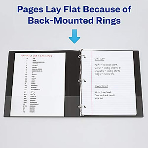 Avery Durable View 3 Ring Binder, 3 Inch Slant Rings, 6 Black Binders (17041)