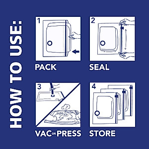 Hefty Shrink-Pak Vacuum Storage Bags – For Clothes, Pillows, Towels, Blankets & More – Space Saver Vacuum Suction Sealer Bags for Home or Travel – 3 XL Bags, 40 x 27 Inches