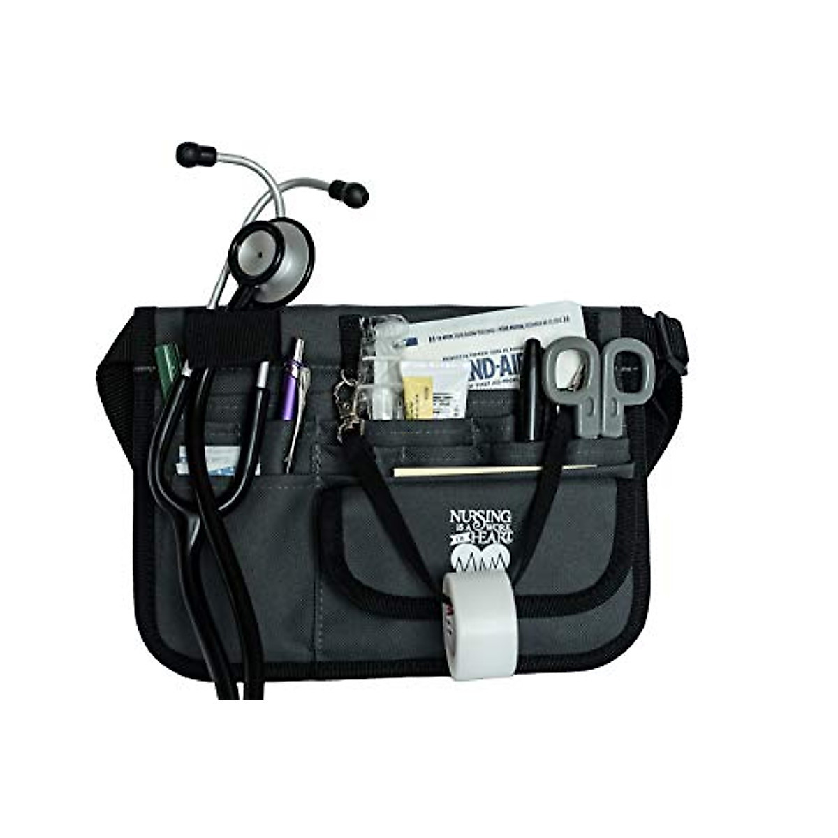 Nurse Fanny Pack with Stethoscope Holder – Medical Waist Bag Ideal for Nurses and Medical Care Workers – Premium Medical Fanny Pack for Nurses - Nurse Gift for Women-Dark Grey