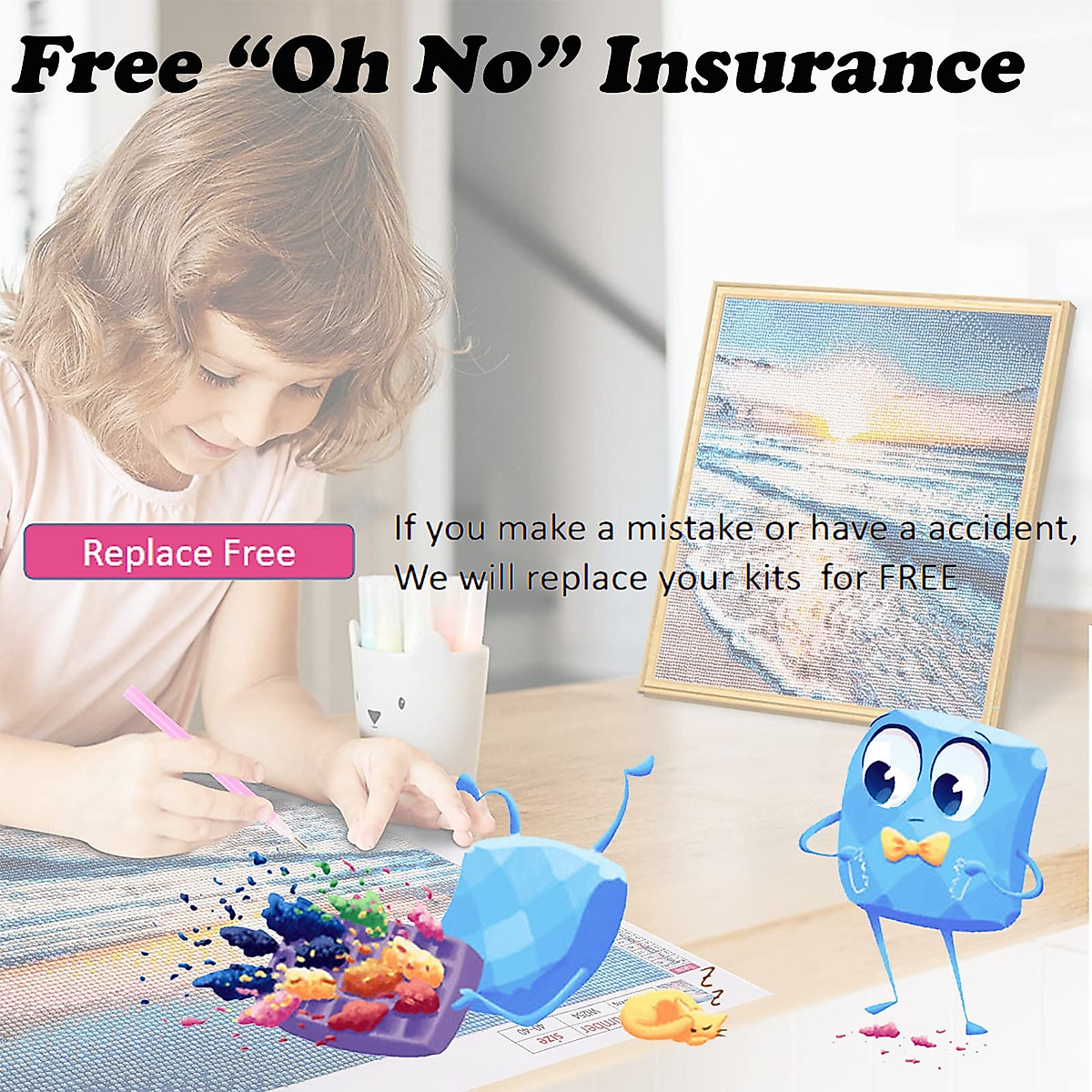 YALKIN 5D Diamond Painting Kits for Adults DIY Large Waterfall Full Round Drill (35.5 x 15.7 inch) Pictures Arts Paint Kits Diamond Painting Kits for Home Wall Decor