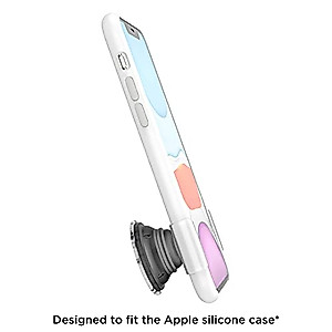 PopSockets Phone Grip Slide for Phones and Cases, Sliding Phone Grip with Expanding Kickstand, PopSlide for Apple Silicone Case, iPhone 11 Pro - Clear Day