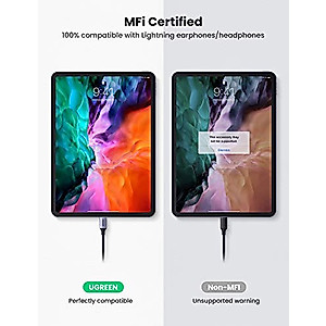 UGREEN USB C to Lightning Audio Adapter Type C Male Lightning Female Headphone Cable Converter Compatible with iPad Pro Air 5 MacBook USB C Phone to Lightning Earphone for Call, Not Support Charging