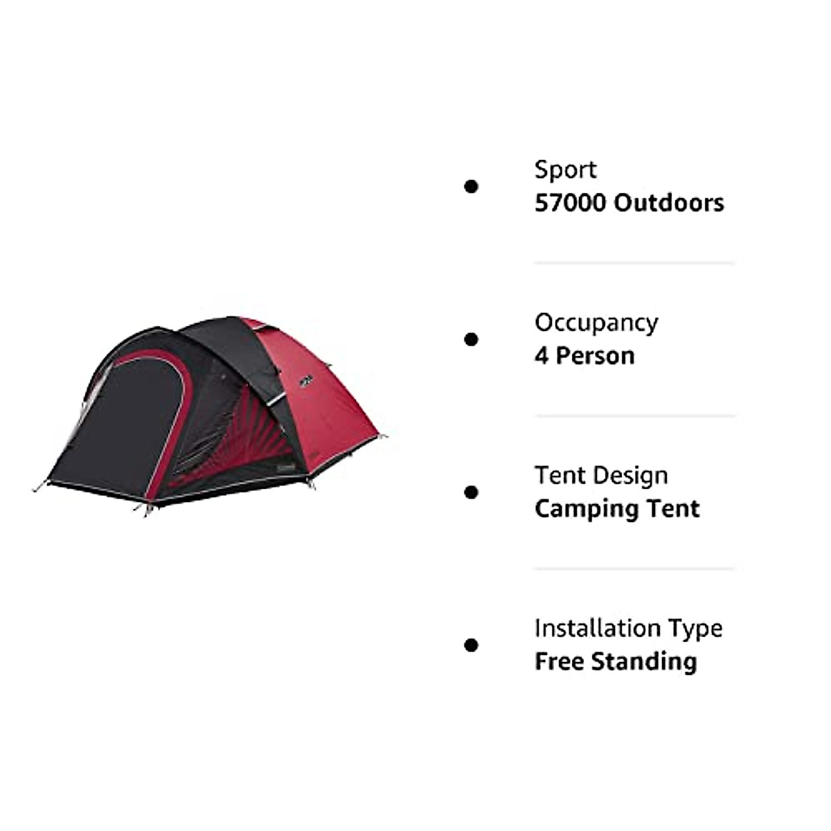 Coleman Tent The Blackout 4, 4 Man Tent with Blackout Bedroom Technology, Festival Essential, Family Dome Tent, 100% Waterproof 4 Person Camping Tent with Sewn in groundsheet