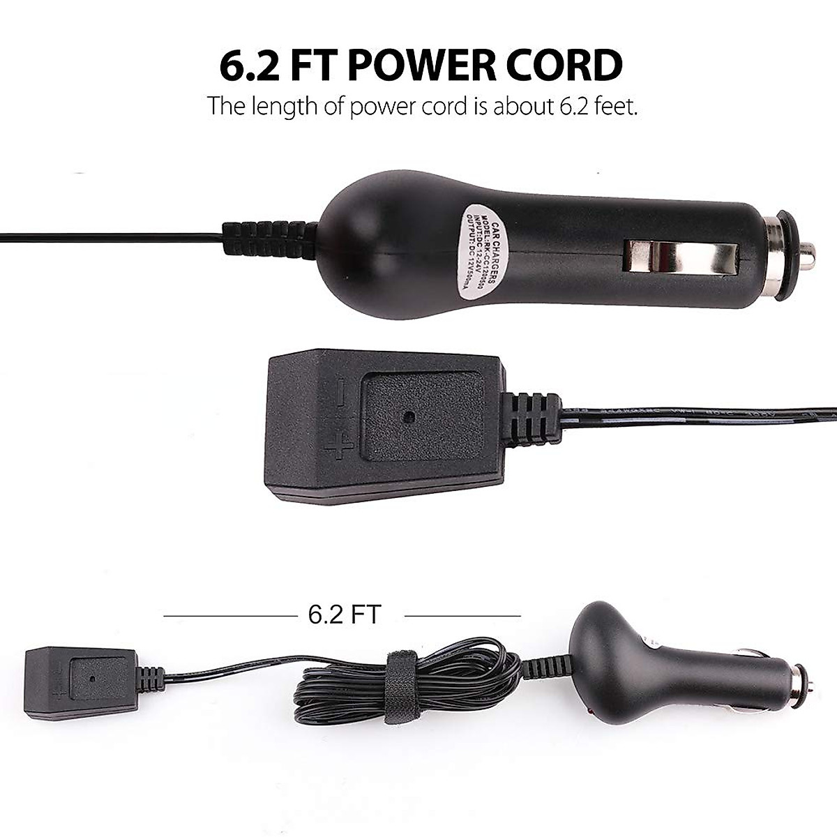 LotFancy Car Charger for Streamlight Flashlight Battery, 12V DC Power Cord for Flashlight Rechargeables, Cigarette Lighter Socket, 6.2 FT, Replace Part # 22051