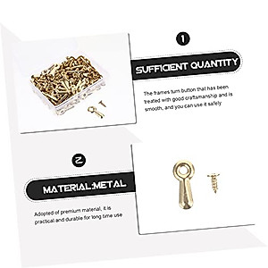 160pcs Photo Frame Turnbuckle Sawtooth Hangers Picture Clips Floater Frames Arts and Crafts Kit Picture Frame Hardware Backing Clips Metal Photo Frame Buckle to Rotate Repair